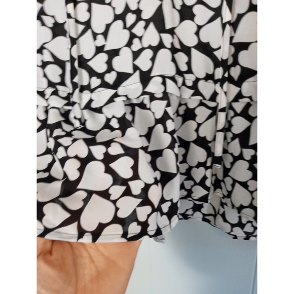 Pleione Tops Nwt Anthro Pleione Heart Print Ruffle Blouse Poshmark